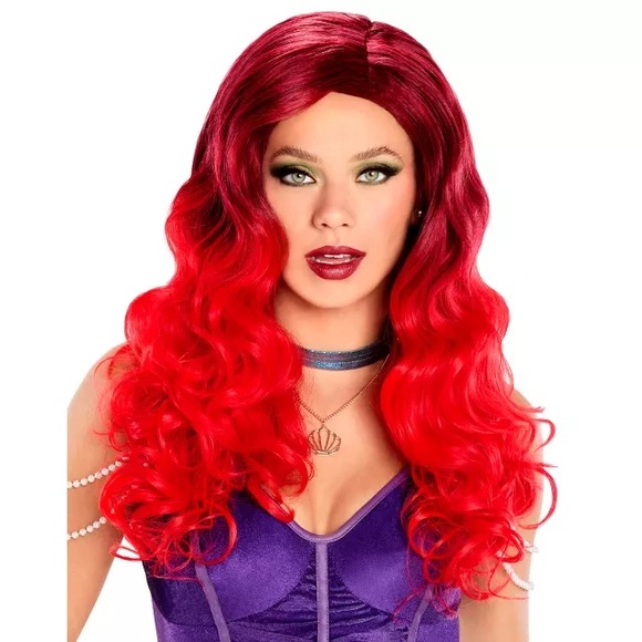 Hair | Synthetic Wig Long Straight Hair Red Wigs Poison Ivy Ariel ...